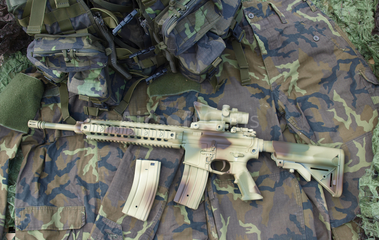 Camo Custom KAC SR-15, 150 m/s, AirsoftGuns, E&C | AirsoftGuns